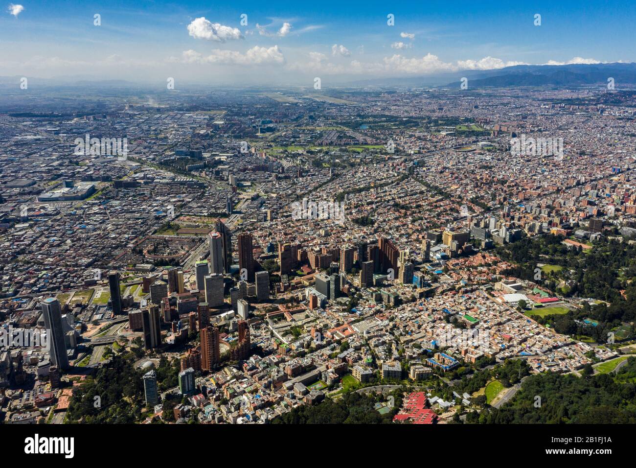 Aerial view of a panoramic view of the city of Bogota Stock Photo - Alamy