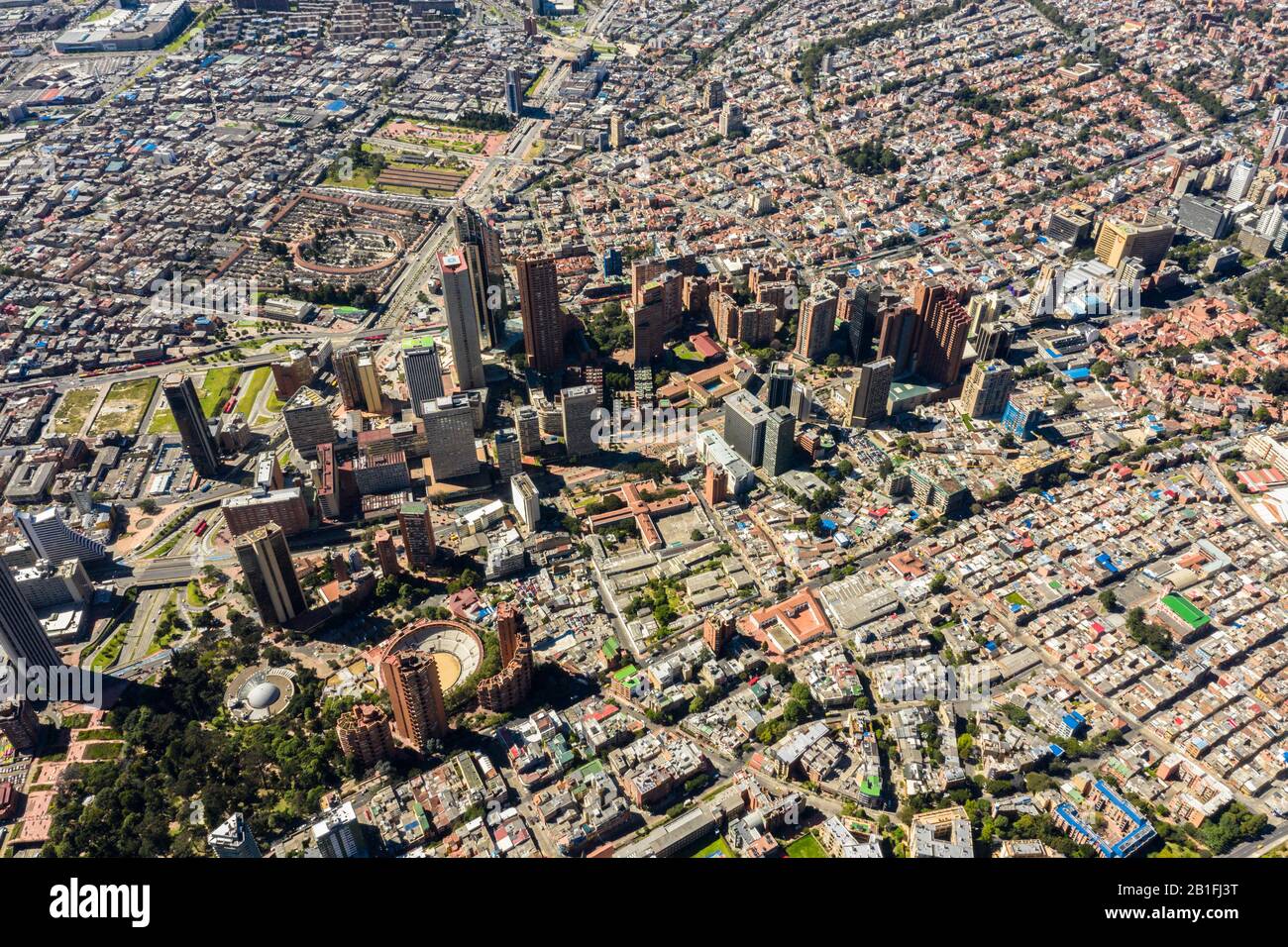 Aerial view of a panoramic view of the city of Bogota Stock Photo - Alamy
