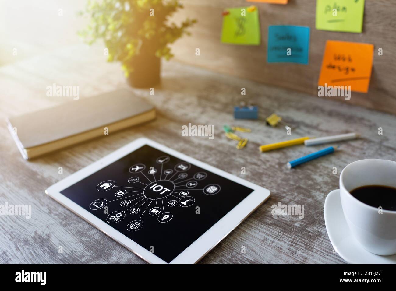 IOT - Internet of things technology concept on screen Stock Photo - Alamy