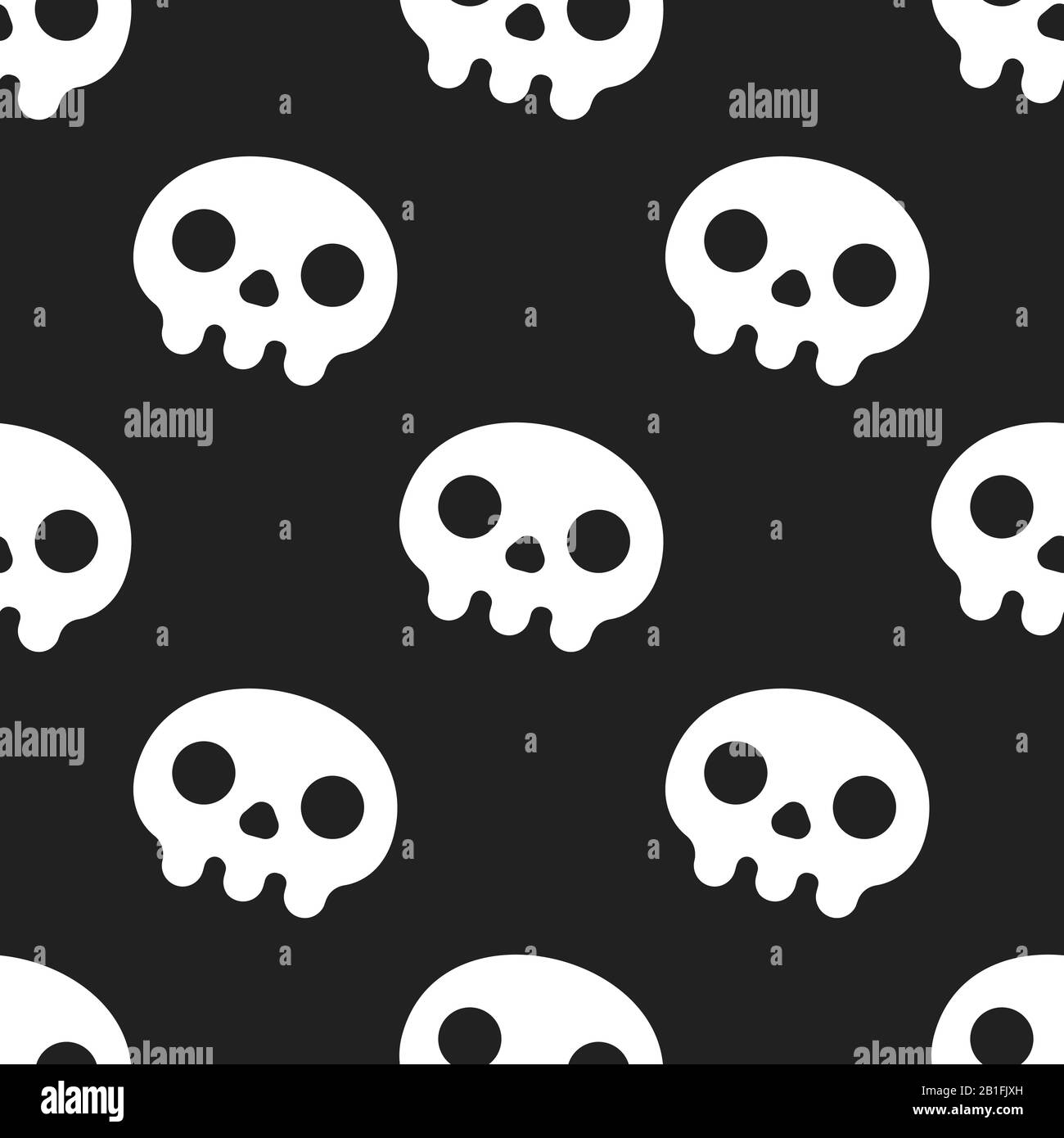 Seamless pattern with white skulls and crossing bones isolated on white ...