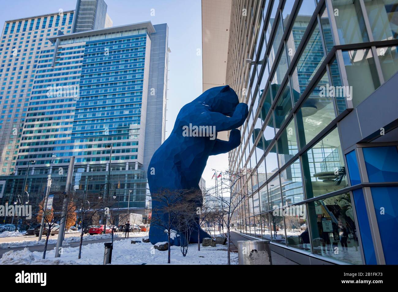Denver, FEB 14: Morning view of the famous big Blue Bear by the ...