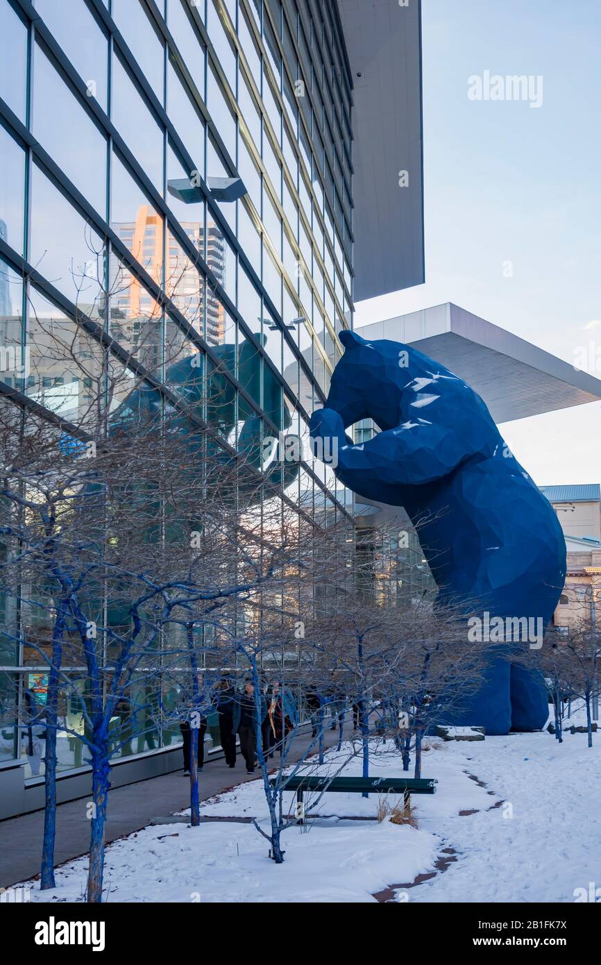 Denver, FEB 14: Morning view of the famous big Blue Bear by the ...