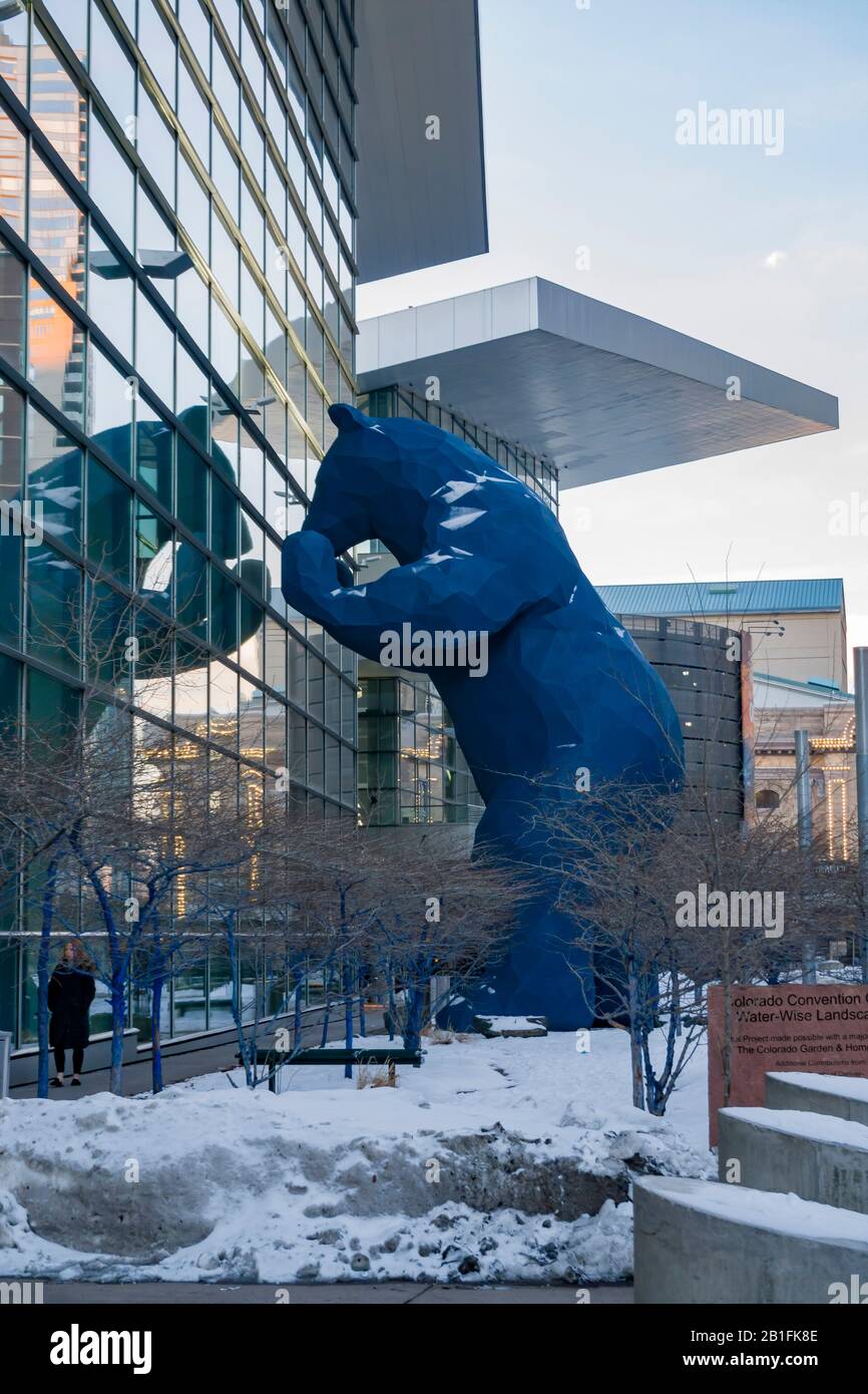 Denver, FEB 14: Morning view of the famous big Blue Bear by the ...