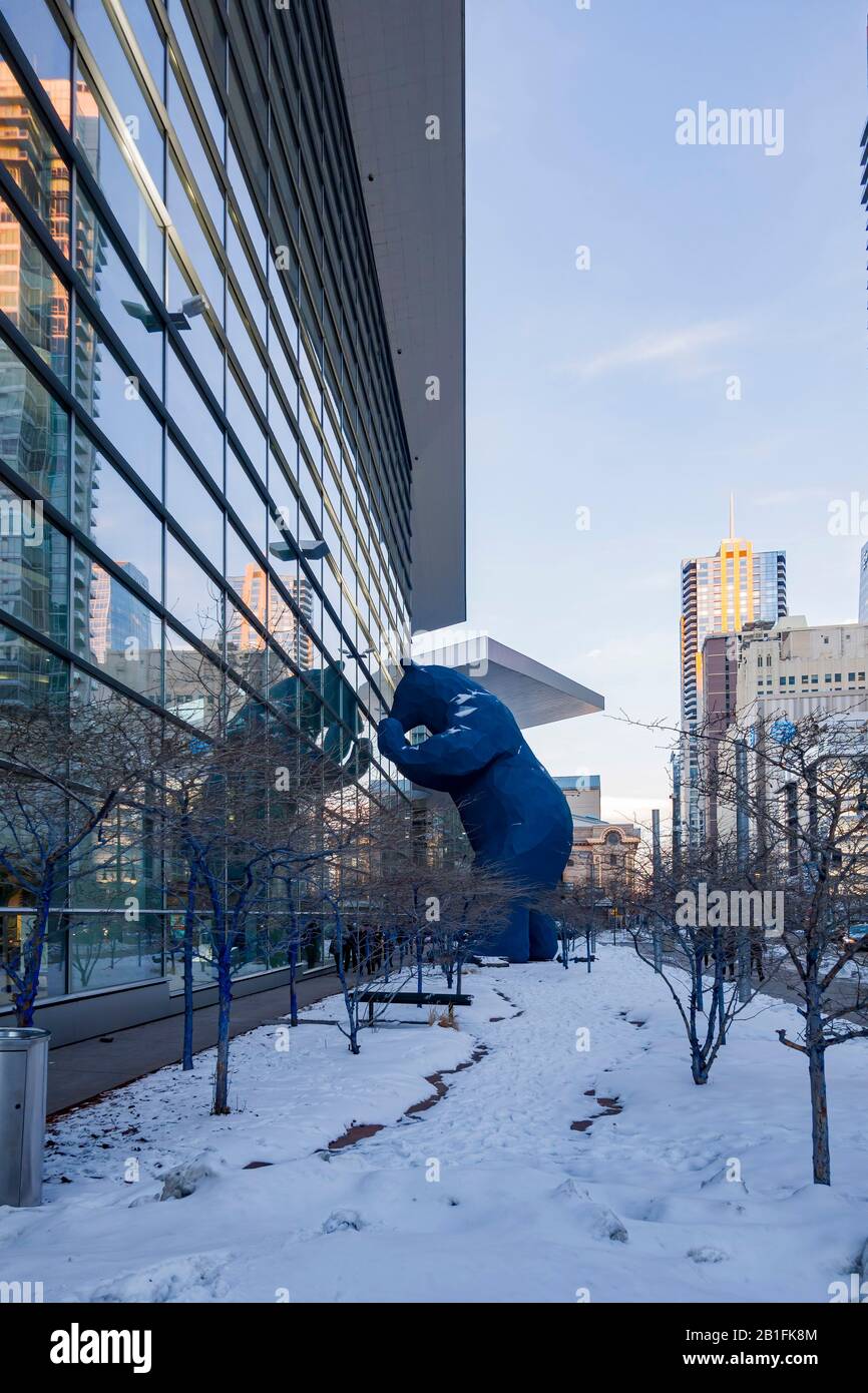 Denver, FEB 14: Morning view of the famous big Blue Bear by the ...