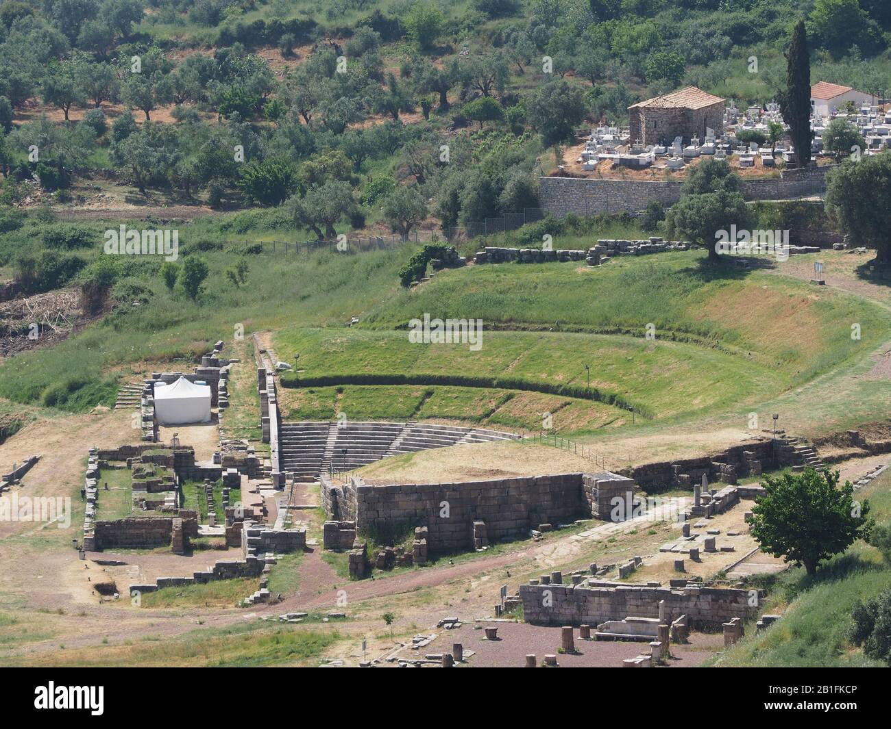 Looking down on the Theatre on the archaeological site of Ancient ...