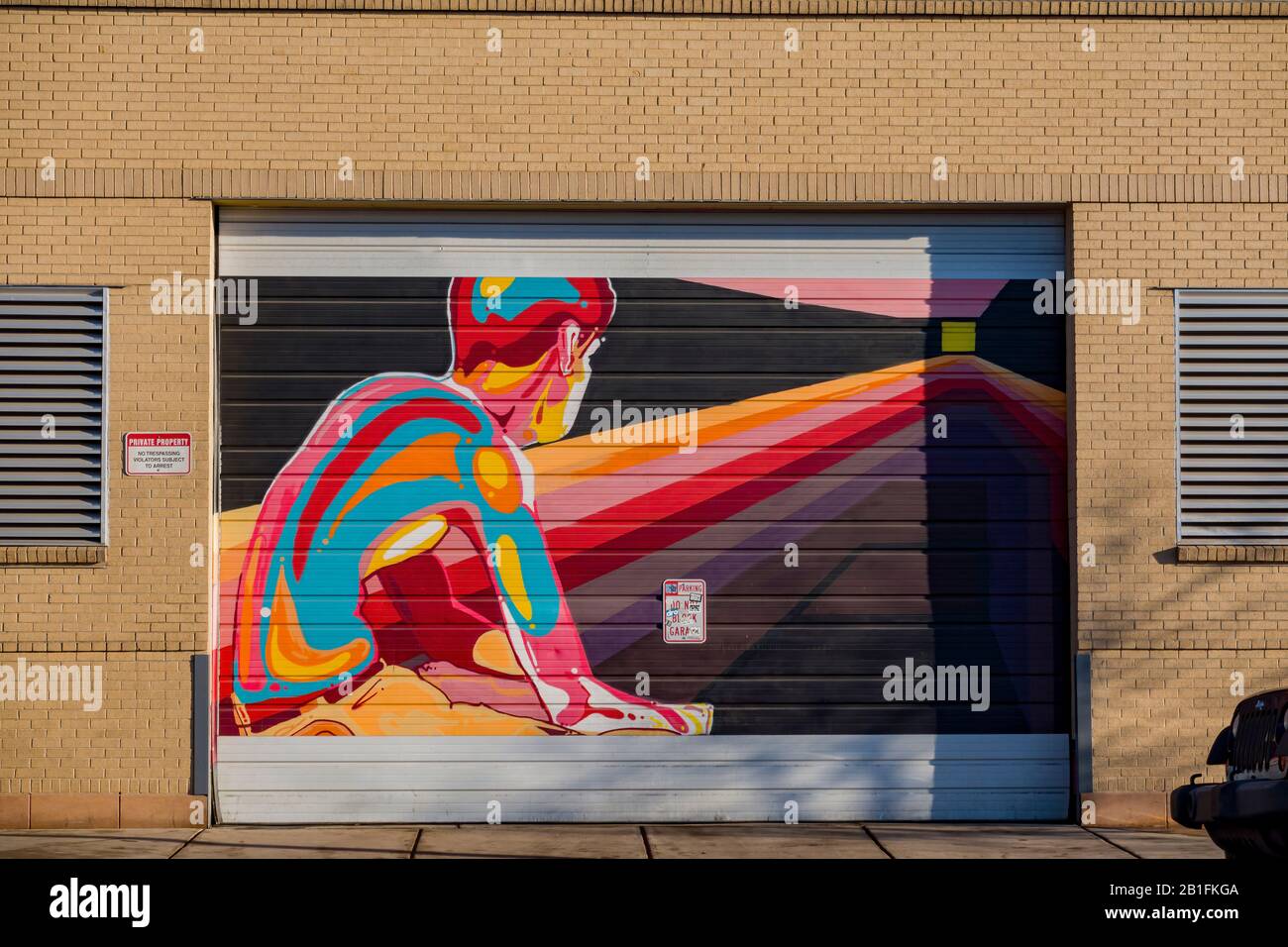 Denver, FEB 15: Sunny view of the beauitful graffiti of RiNo Art ...