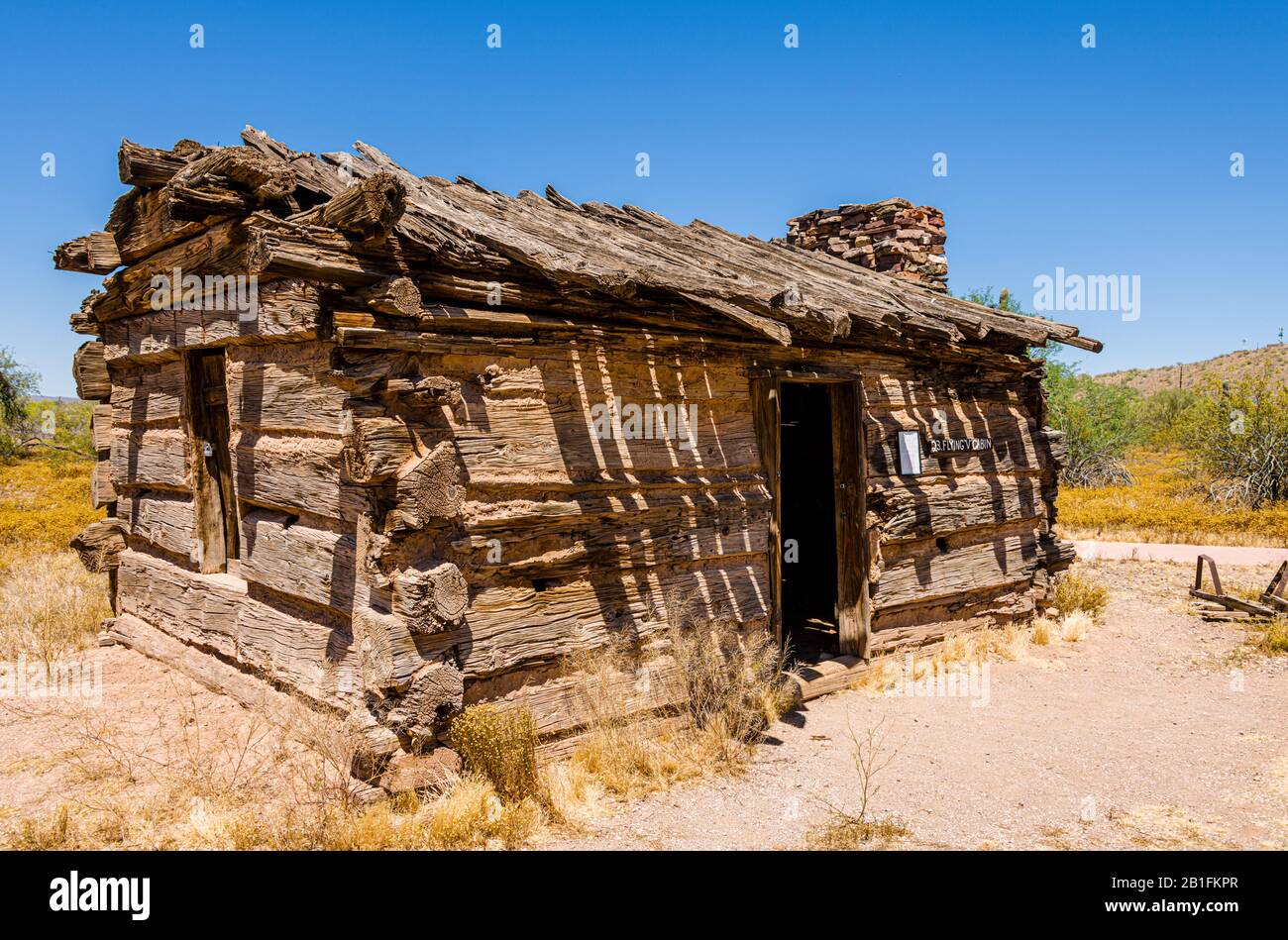 Pioneer Living History Museum: Log Cabin Stock Photo - Alamy