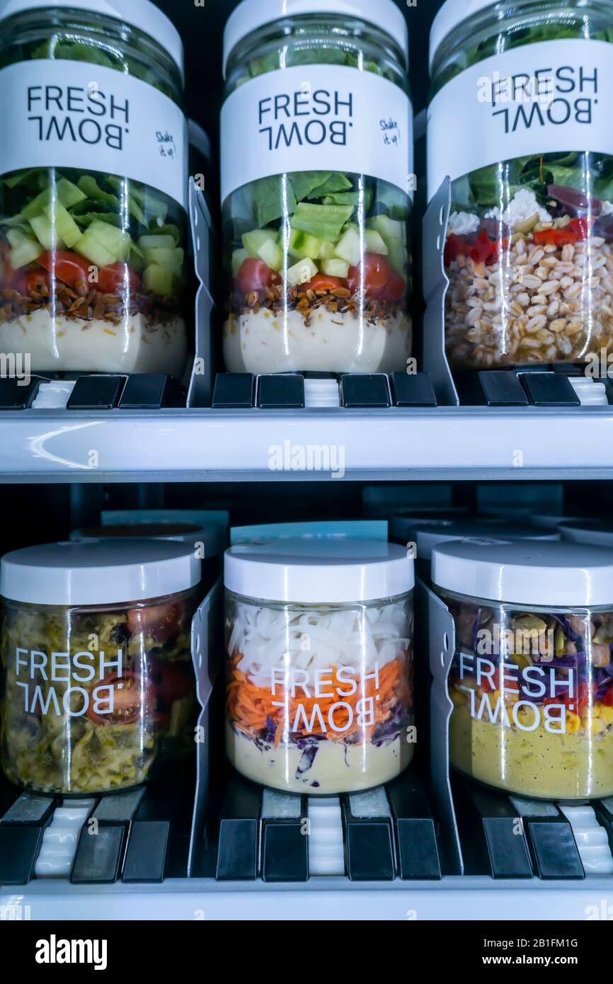 The Fresh Bowl vending machine in the Fulton Center in New York on ...