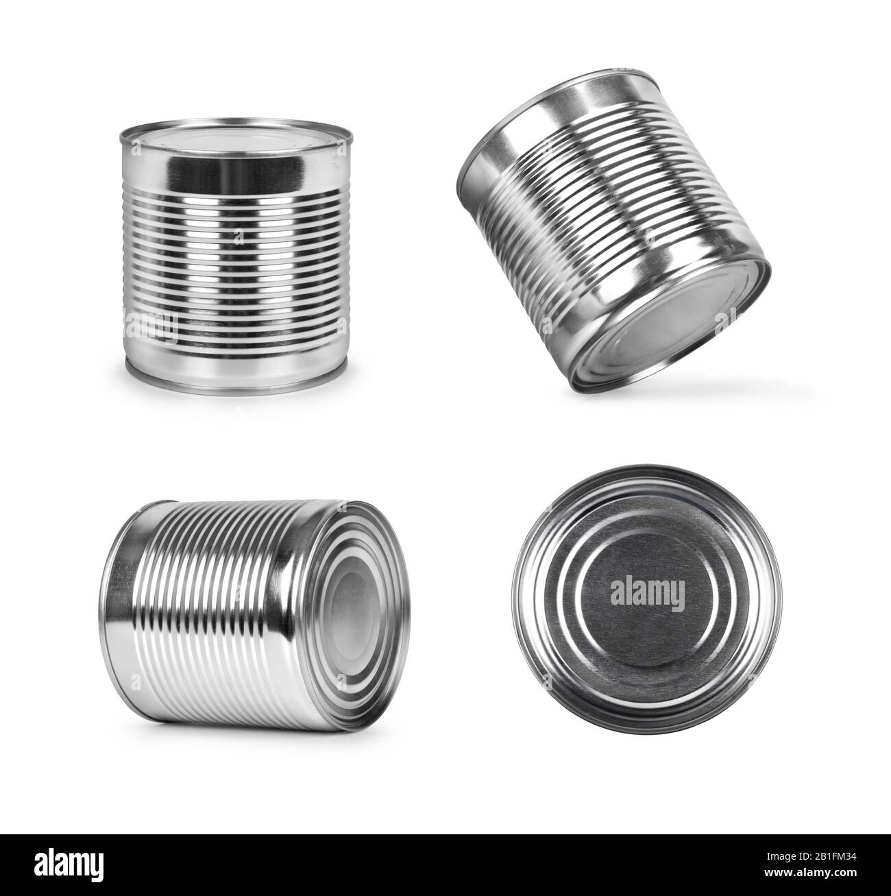 metal cans in different angles isolated on white background Stock Photo ...