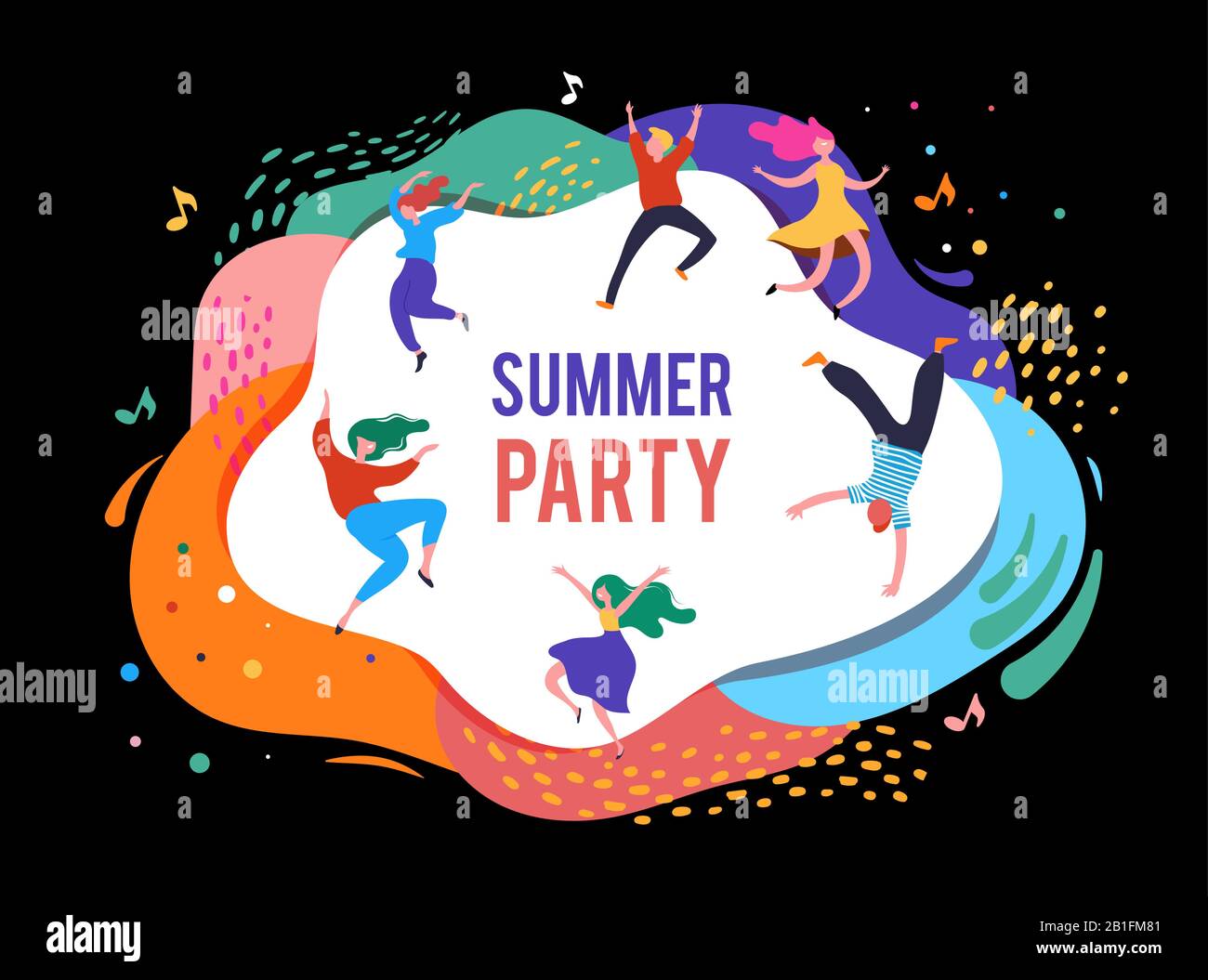 Summer fest, concept of live music festival, jazz and rock, food street ...