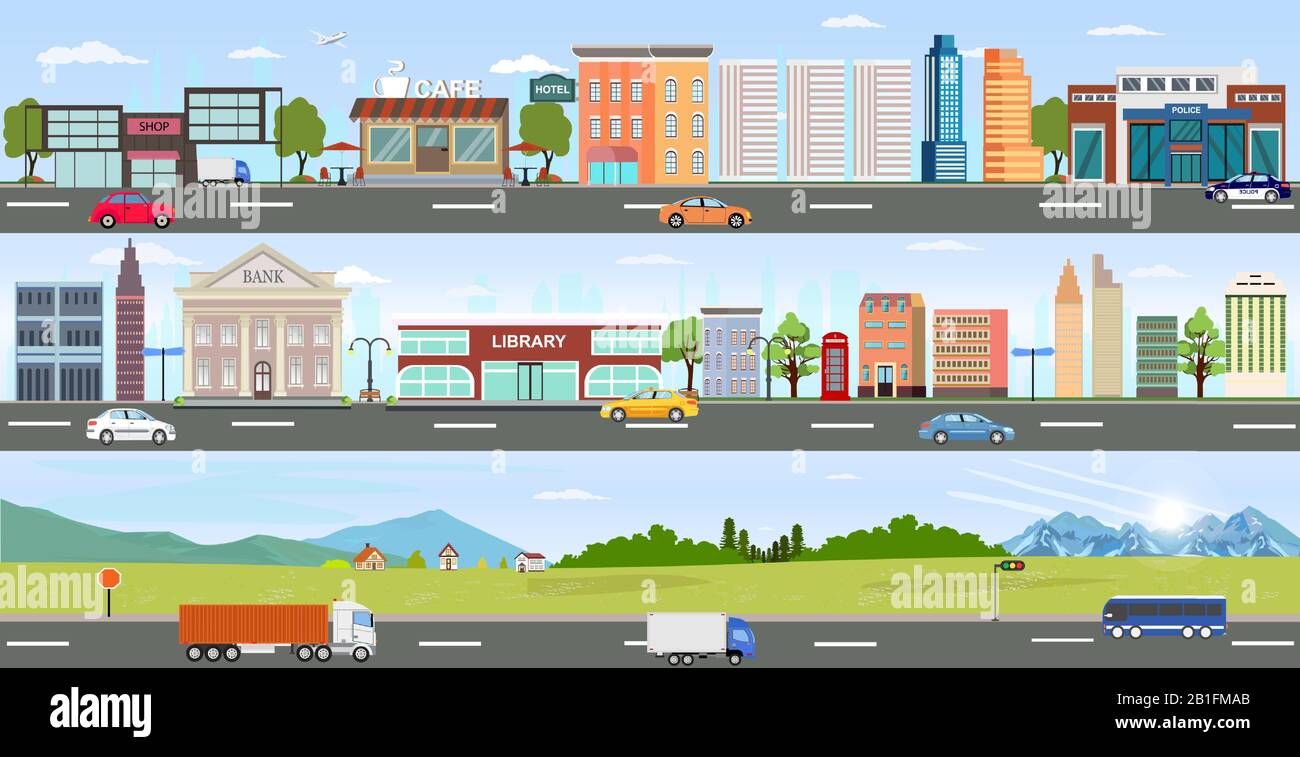 Urban and rural urbanization Stock Vector Images - Alamy