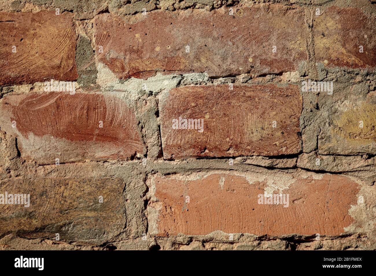 Close up shot of surface of brick wall texture for background or ...