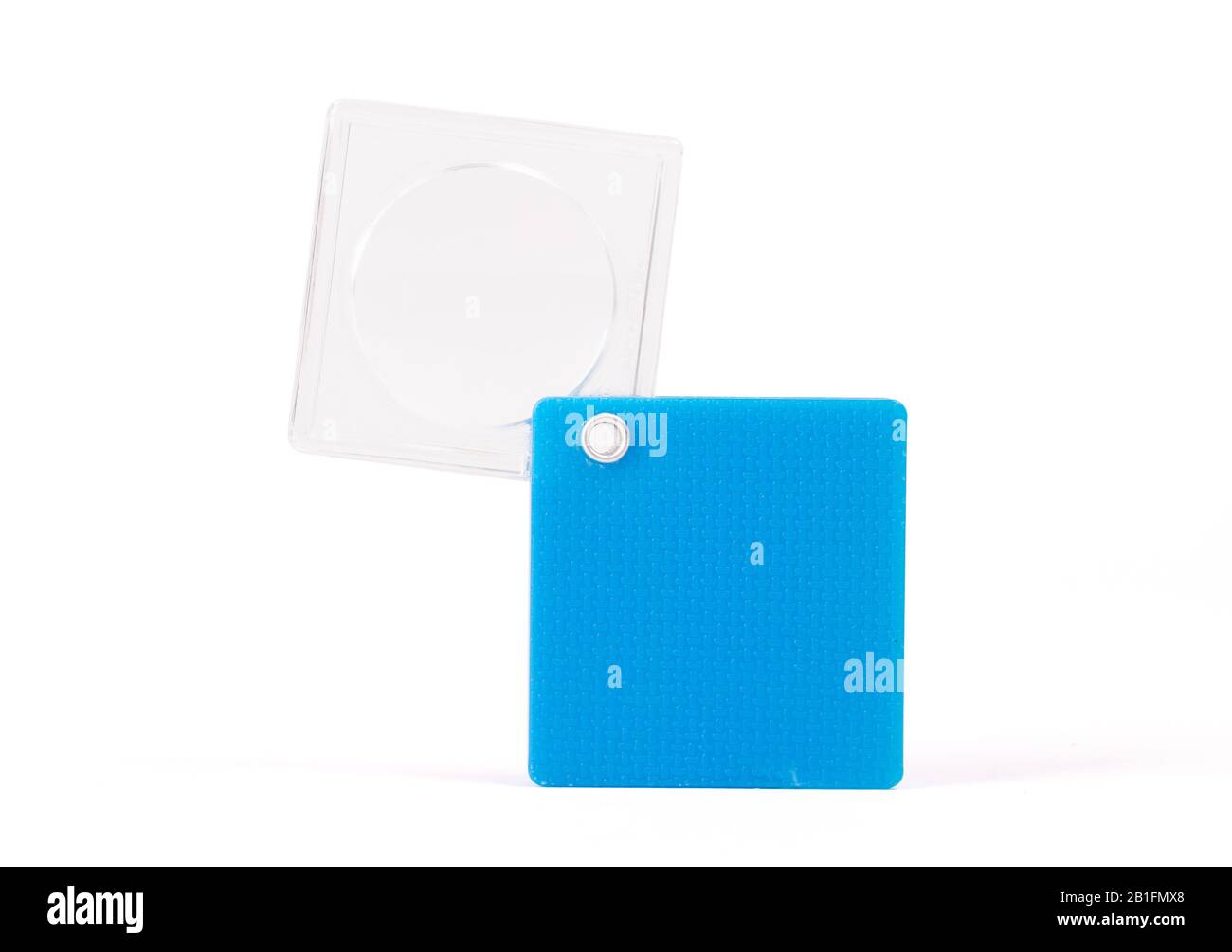 Old blue loupe isolated on white background Stock Photo - Alamy