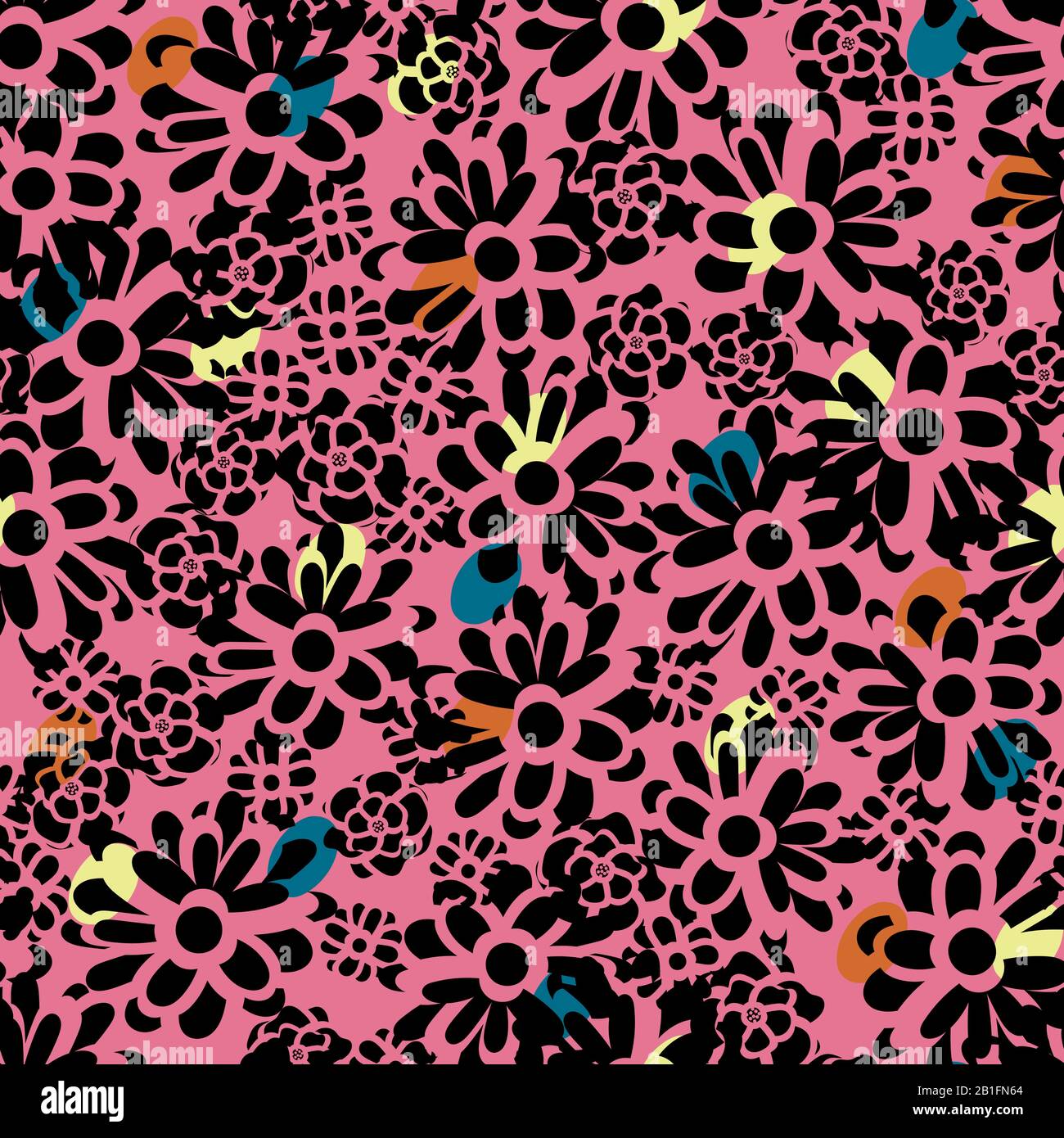 vibrant leopard print inspired floral seamless vector pattern in pink ...