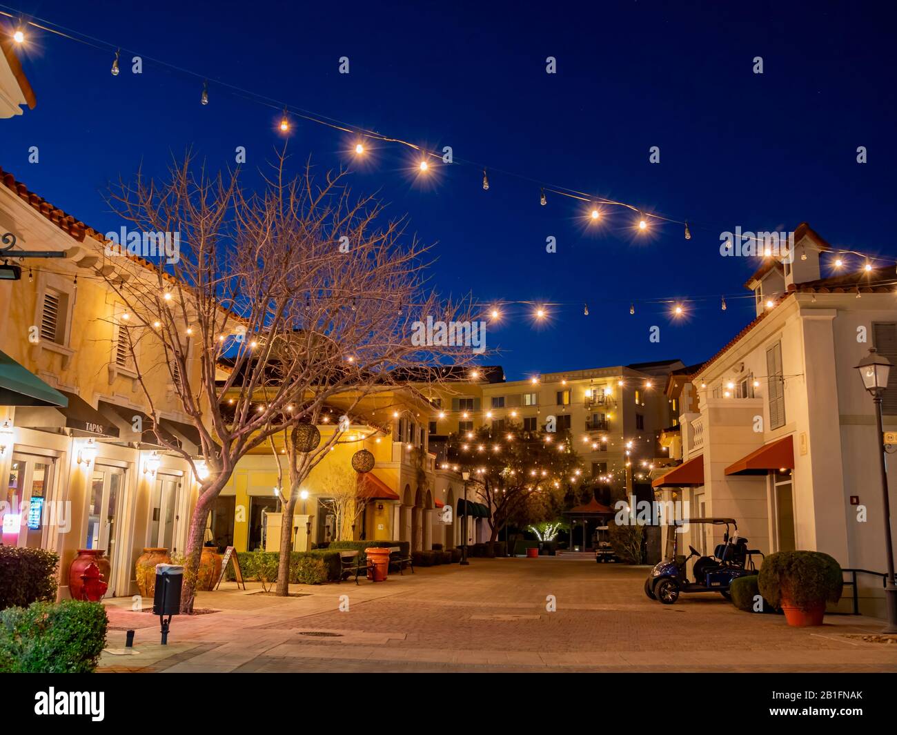 Night view of the beautiful buildings in Lake Las Vegas at Nevada Stock ...