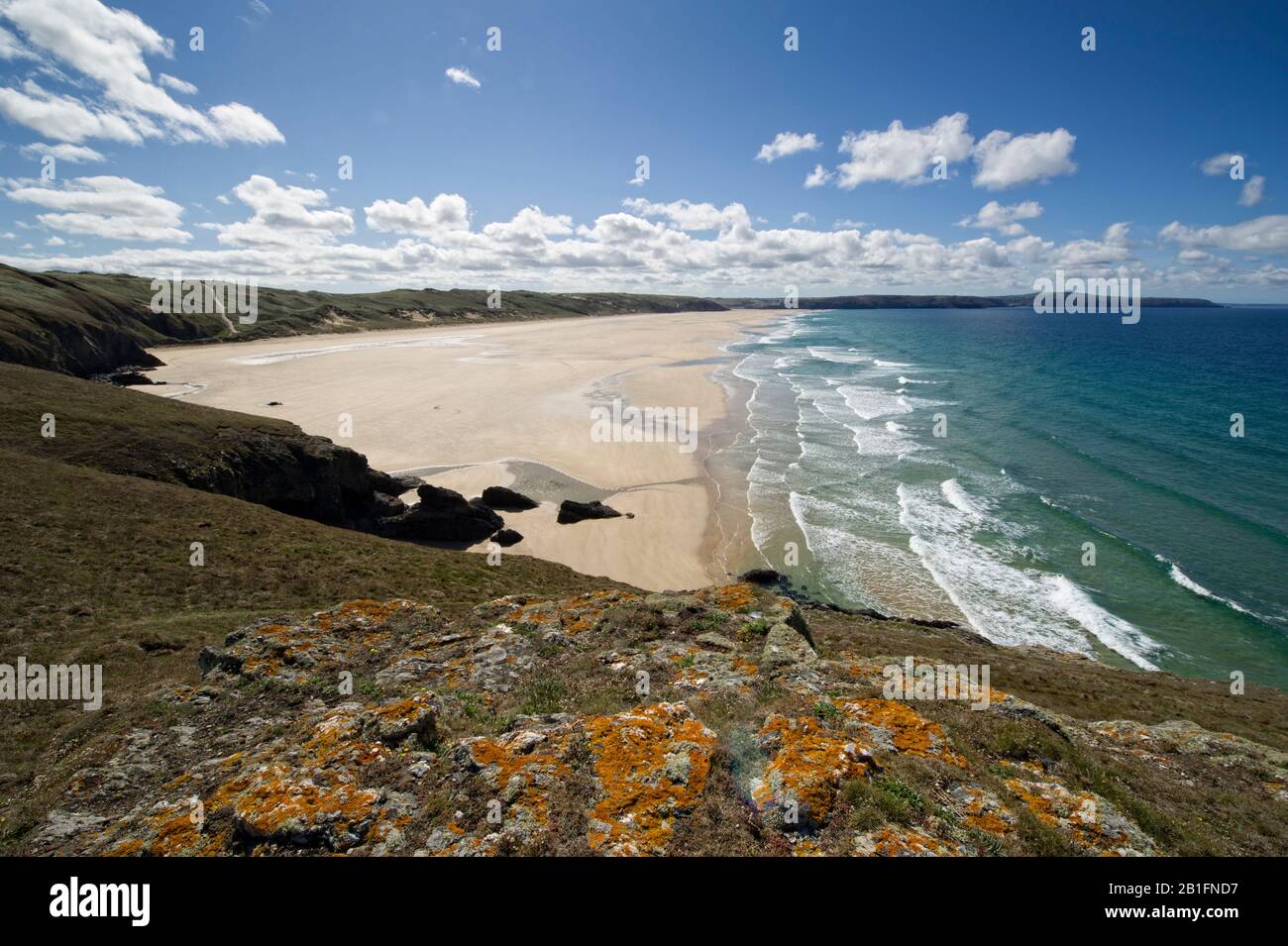 Perranporth beach on north hi-res stock photography and images - Alamy