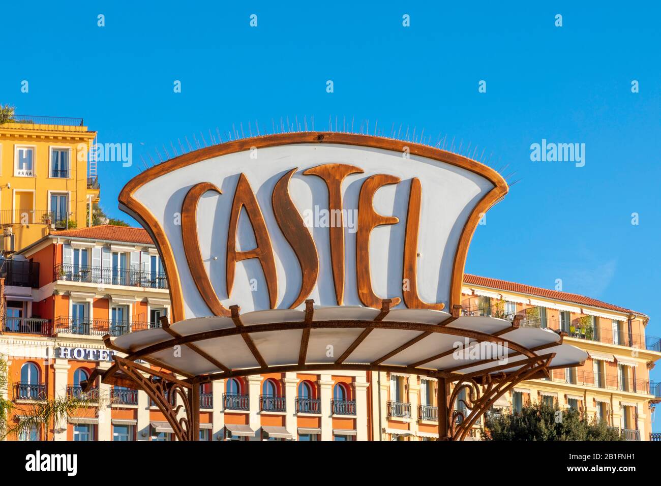 Castel Beach Signage, Nice, South of France Stock Photo - Alamy