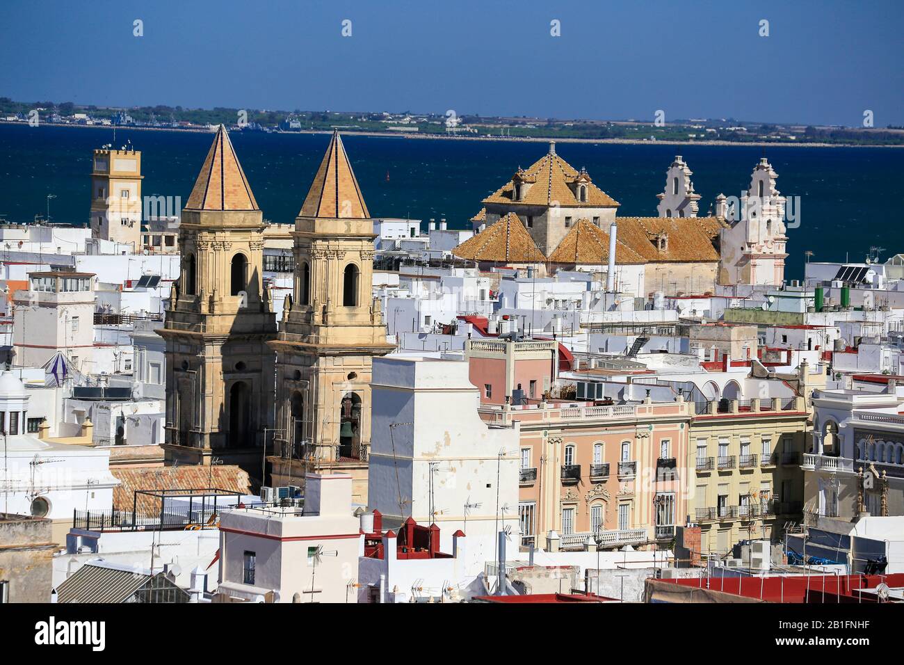Cadiz - aerial view of the rooftops Stock Photo - Alamy