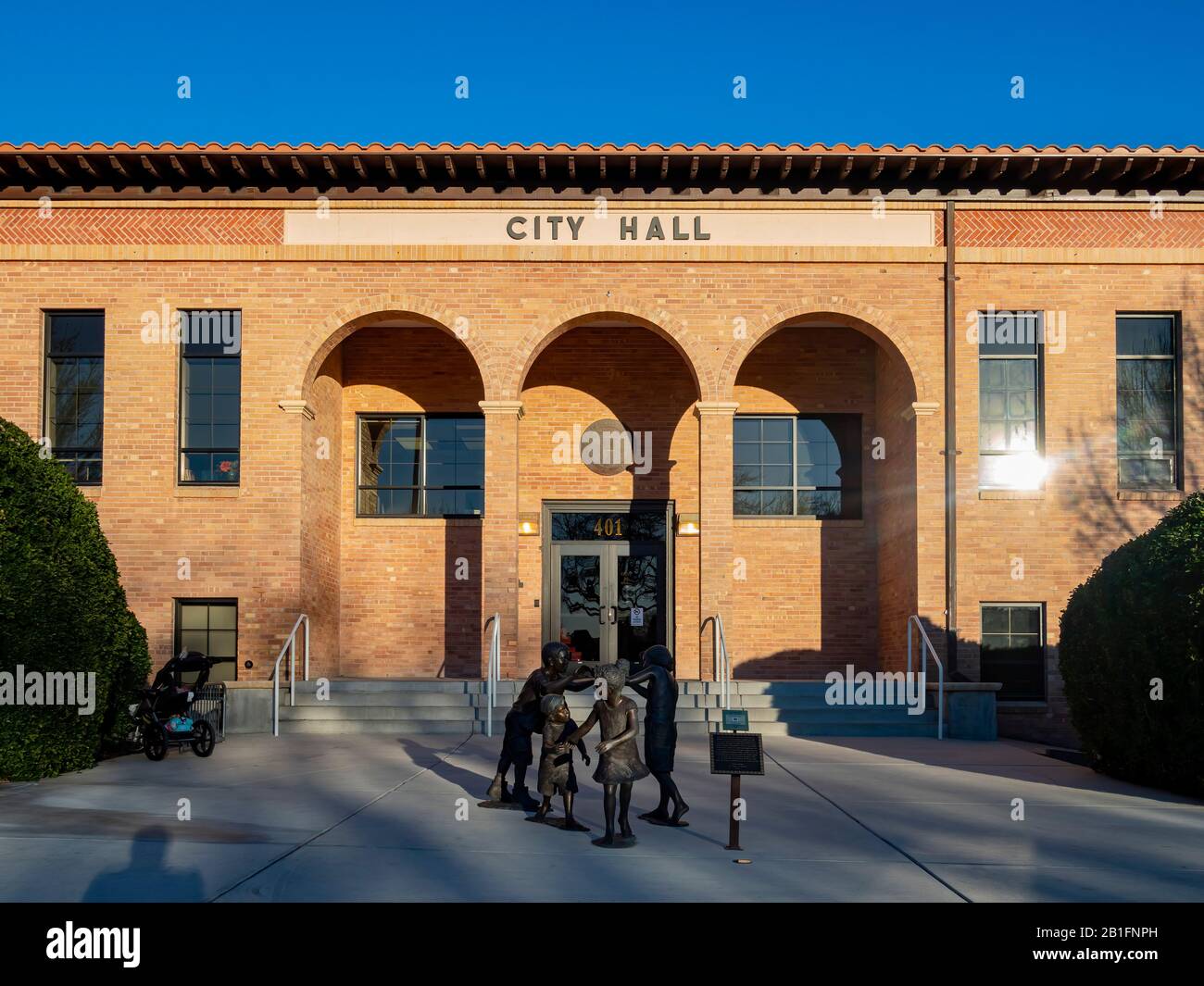 Exterior sunny view of the Boulder City City Hall at Nevada Stock Photo ...