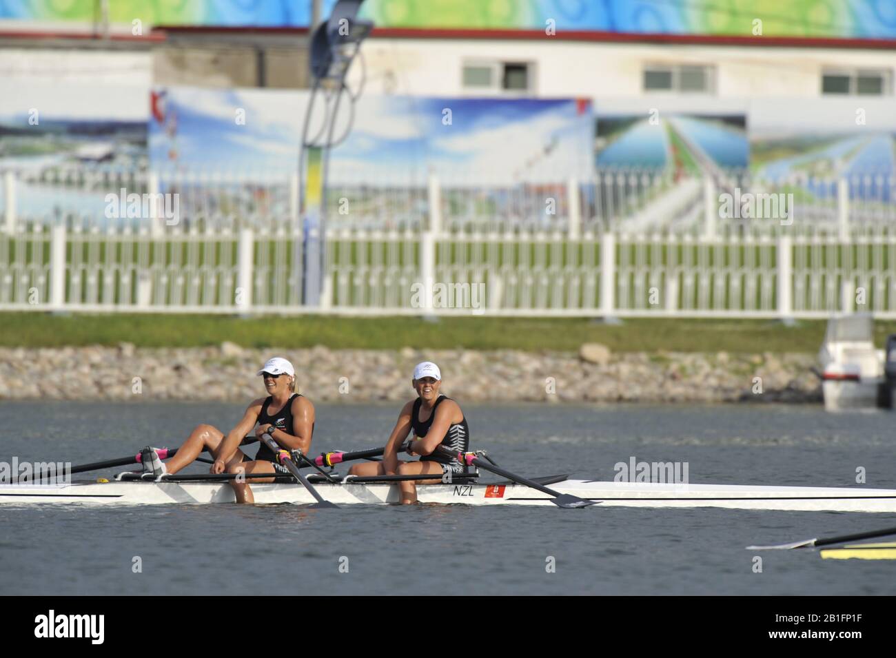 After winning the gold medal in womens double sculls hi-res stock ...