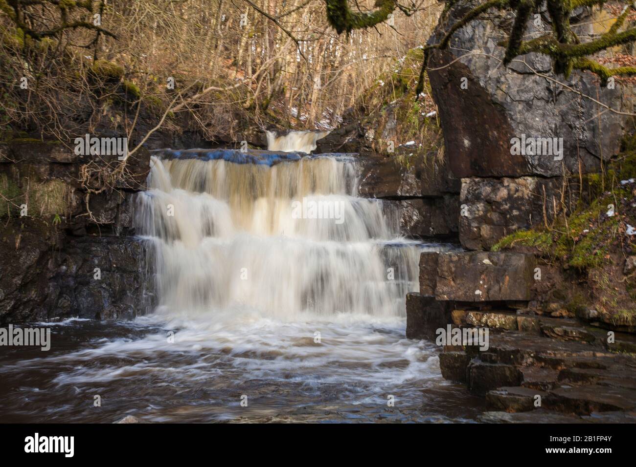 The Summerhill Force waterfalls at Bowlees in Teesdale,England,UK Stock ...