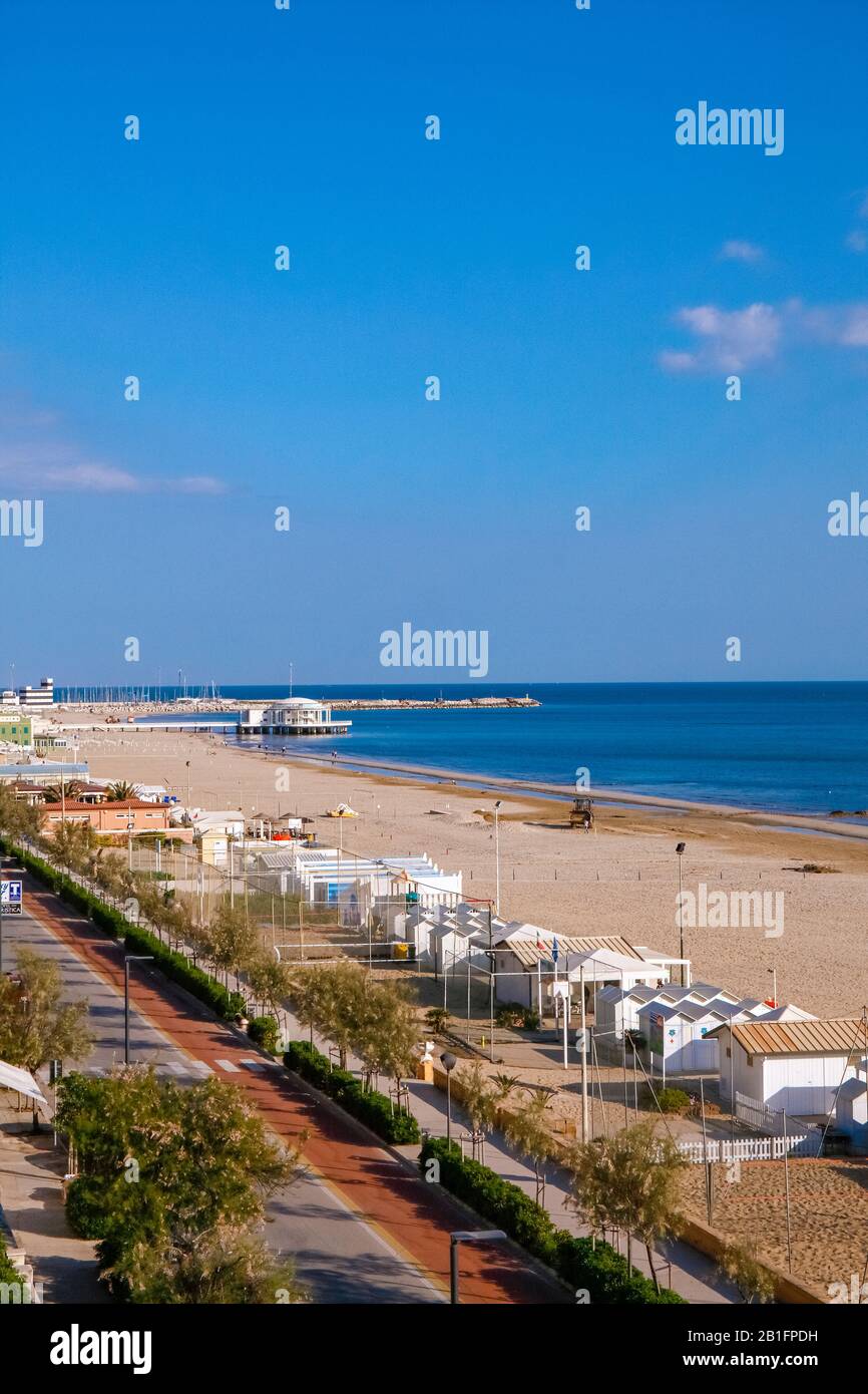 Italy Marche Senigallia - View of the Beach and the adriatic Coast ...