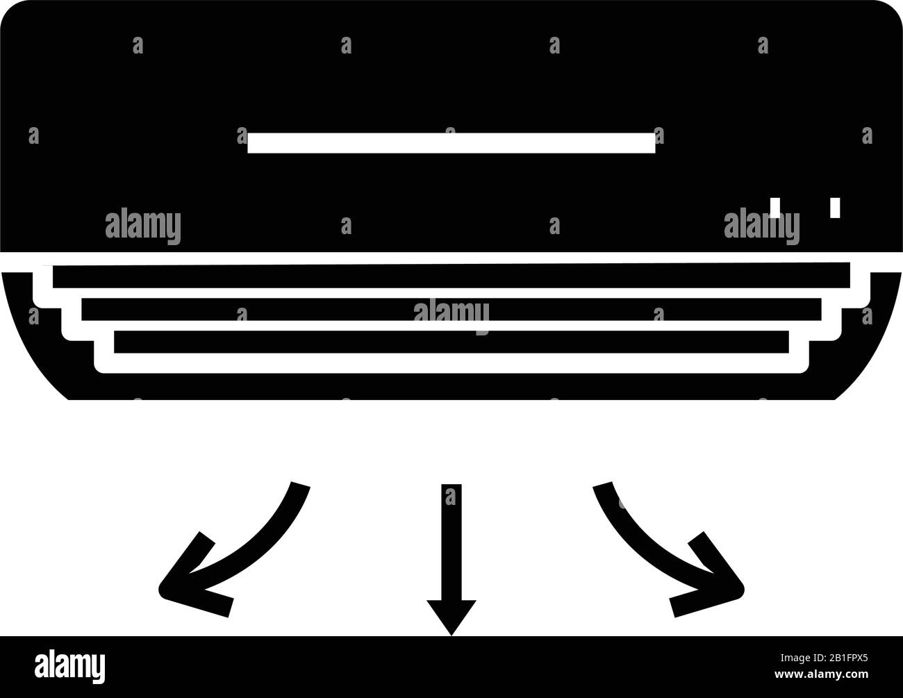Air conditioner black icon, concept illustration, vector flat symbol ...
