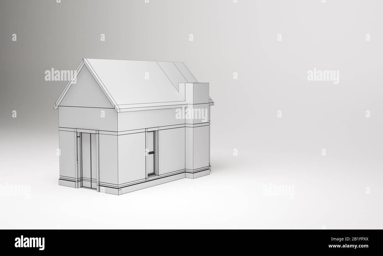 simple house isolated on white background 3d illustration Stock Photo ...