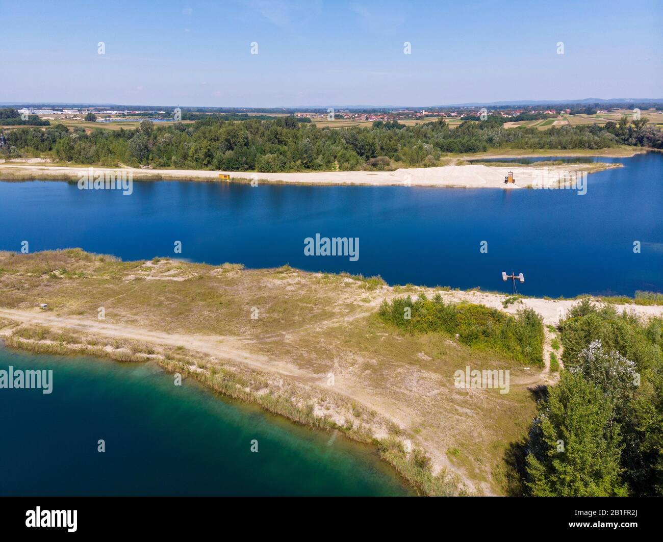 Aerial view of a gravel pit, Croatia Stock Photo - Alamy