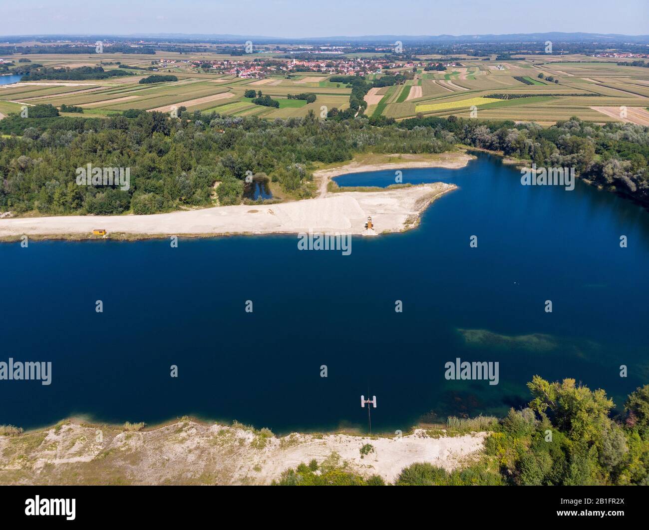Aerial view of a gravel pit, Croatia Stock Photo - Alamy