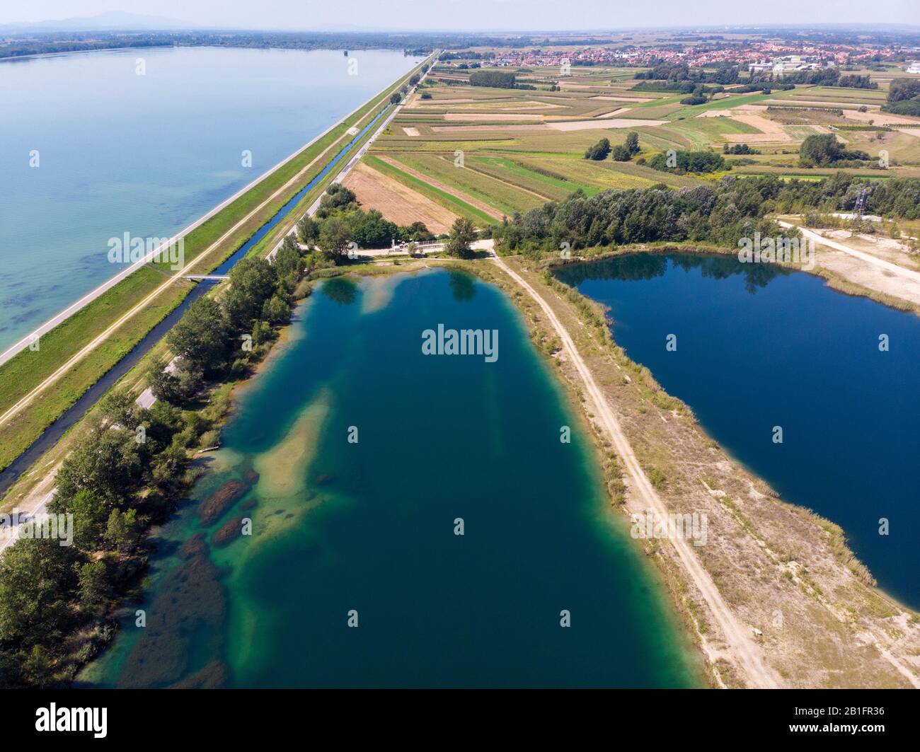 Aerial view of a gravel pit, Croatia Stock Photo - Alamy