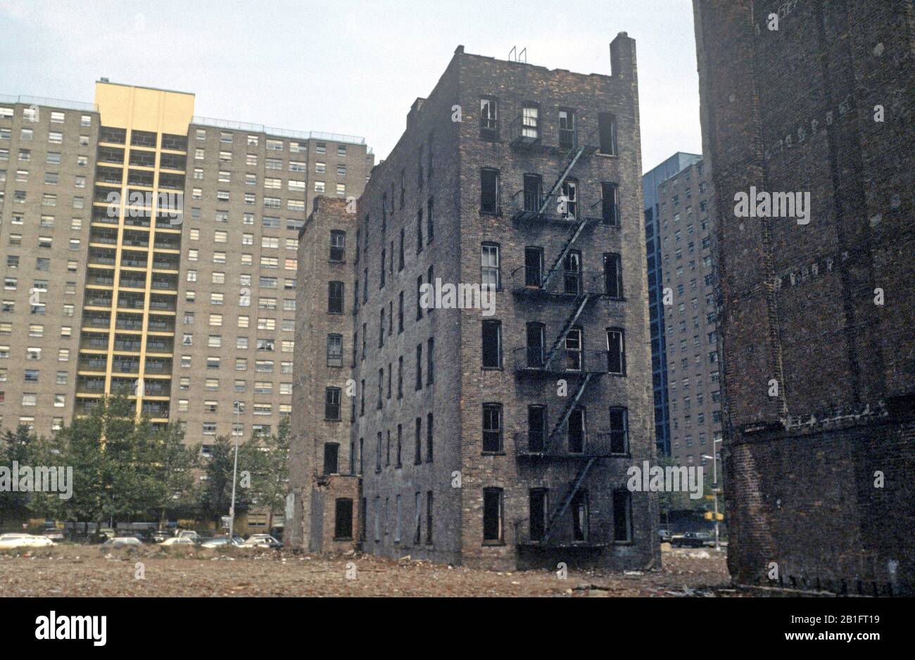 Abandoned burn out tenement blocks, South Bronx, New York City Stock ...