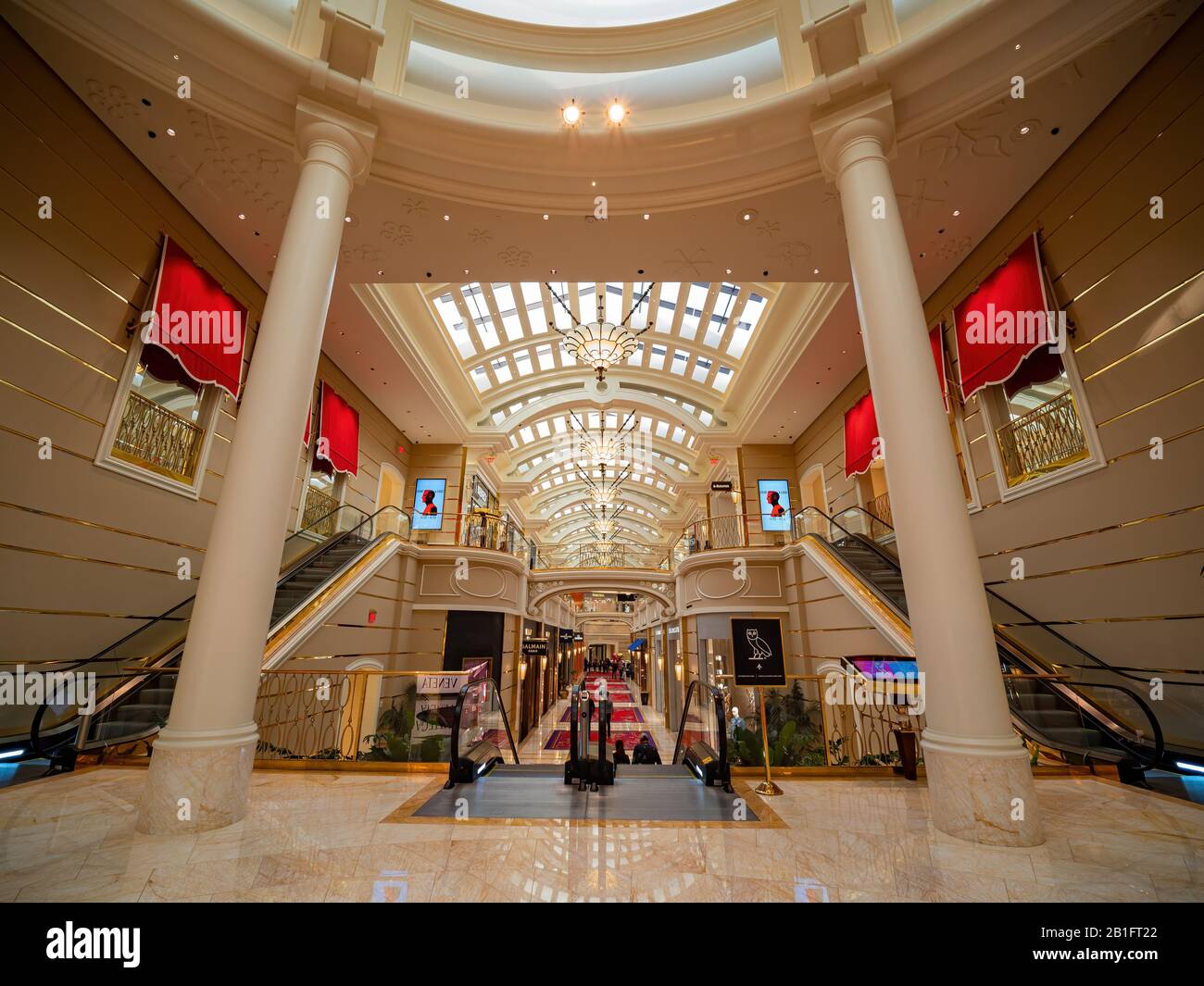 Las Vegas, FEB 1: Interior view of the Wynn Plaza Shops on FEB 1, 2020 ...