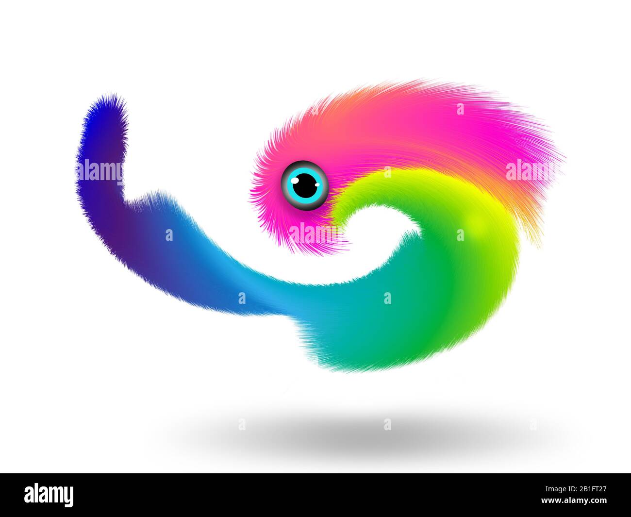 Colorful fluffy thing, color spectrum twirl Stock Photo - Alamy