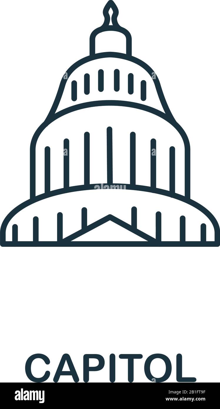 Capitol icon from usa collection. Simple line Capitol icon for ...