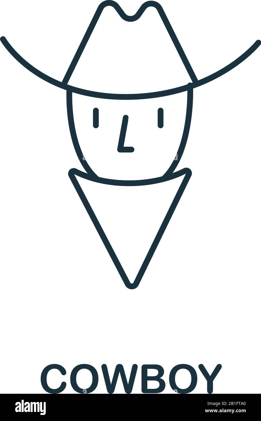 Cowboy icon from usa collection. Simple line Cowboy icon for templates ...