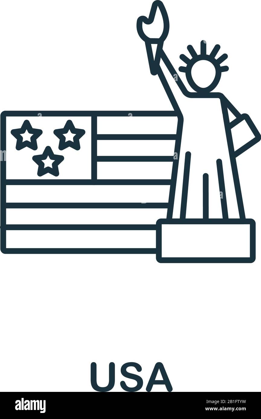 Usa icon. Simple line element Usa symbol for templates, web design and ...