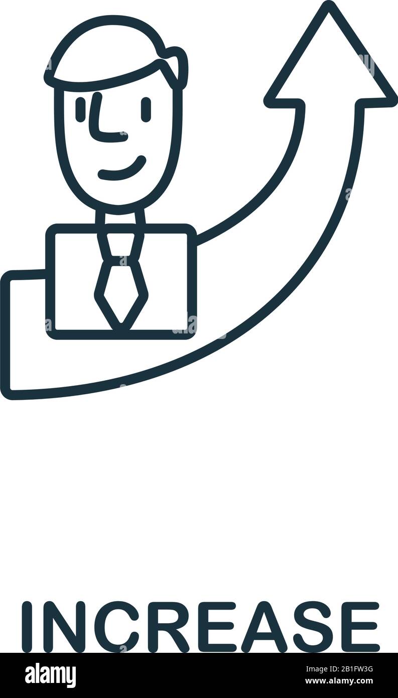 Increase icon from success collection. Simple line element Increase ...