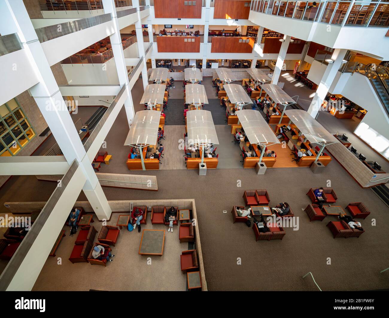 Las Vegas, FEB 12: Interior view of the UNLV Lied Library on FEB 12 ...