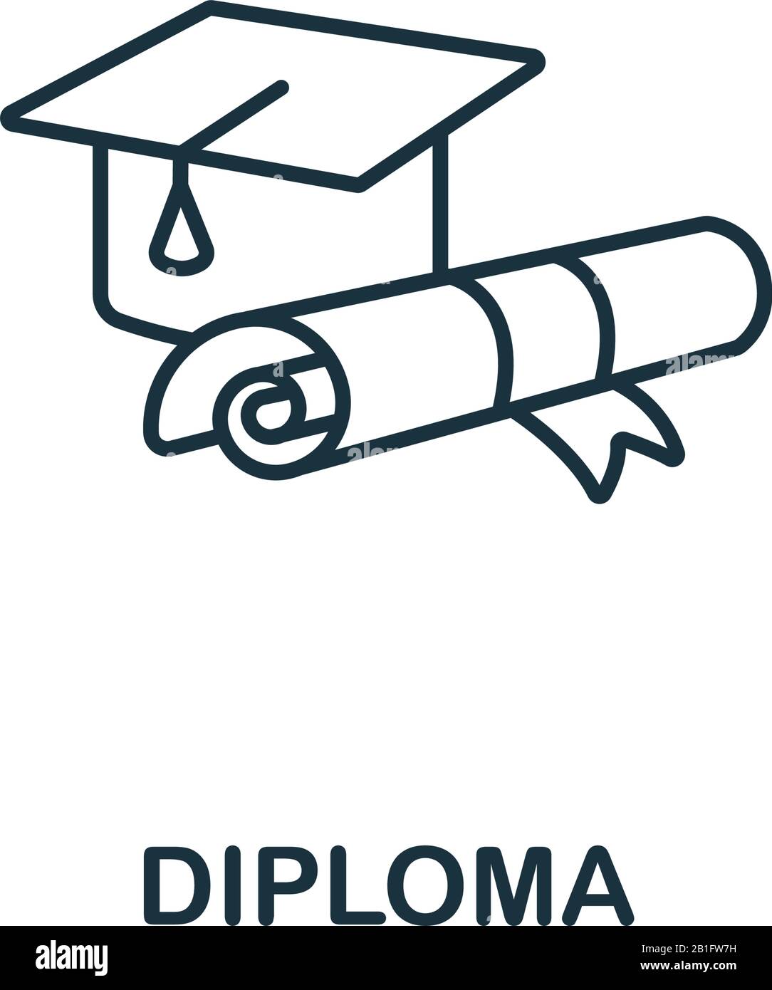 Diploma icon from success collection. Simple line element Diploma ...