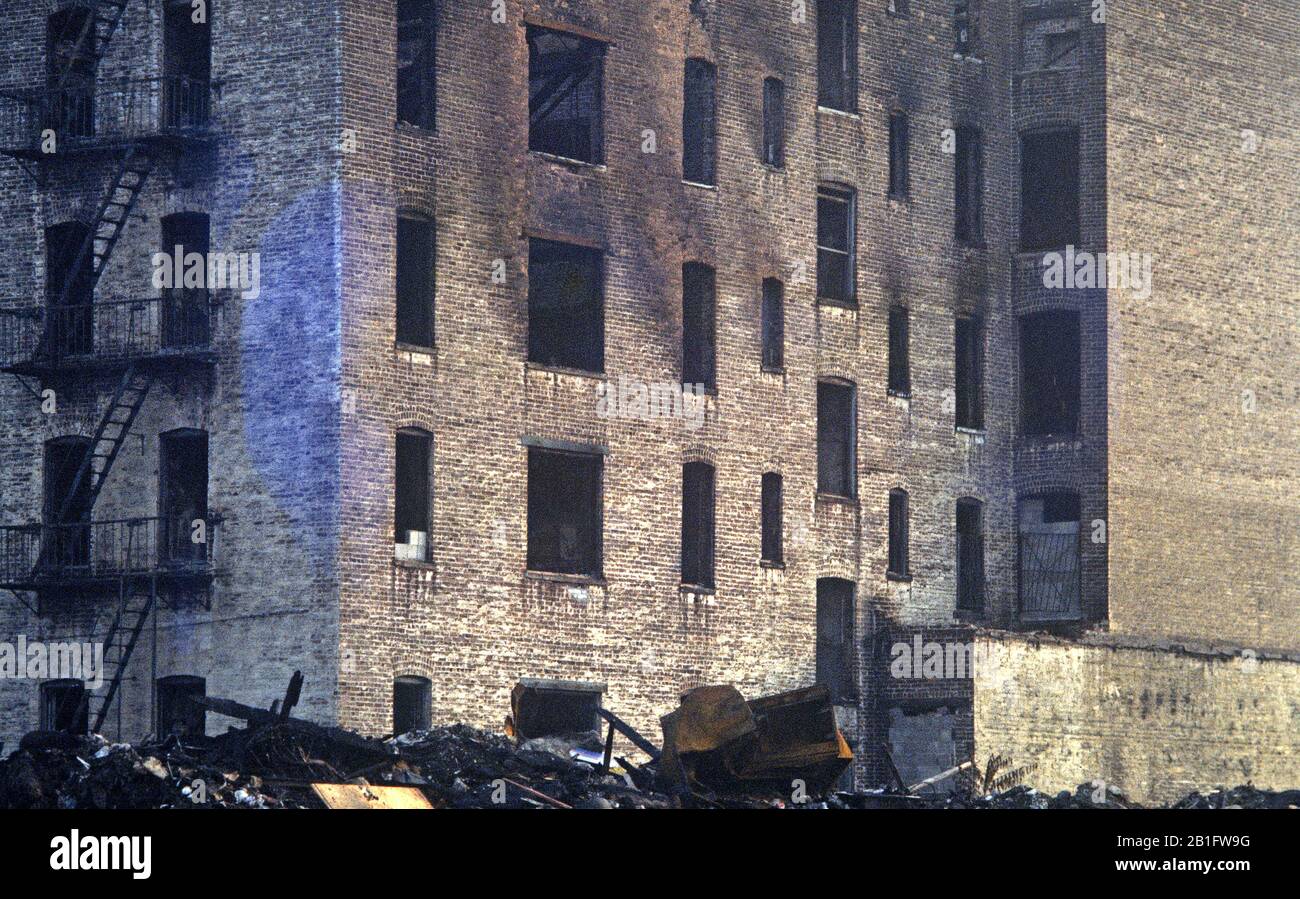 Abandoned burn out tenement blocks, South Bronx, New York City Stock ...