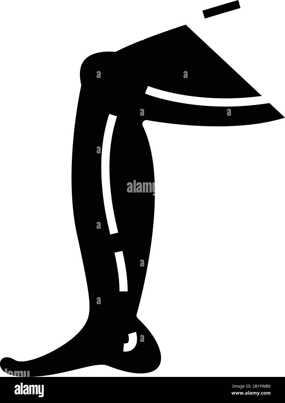 Bent leg black icon, concept illustration, vector flat symbol, glyph ...