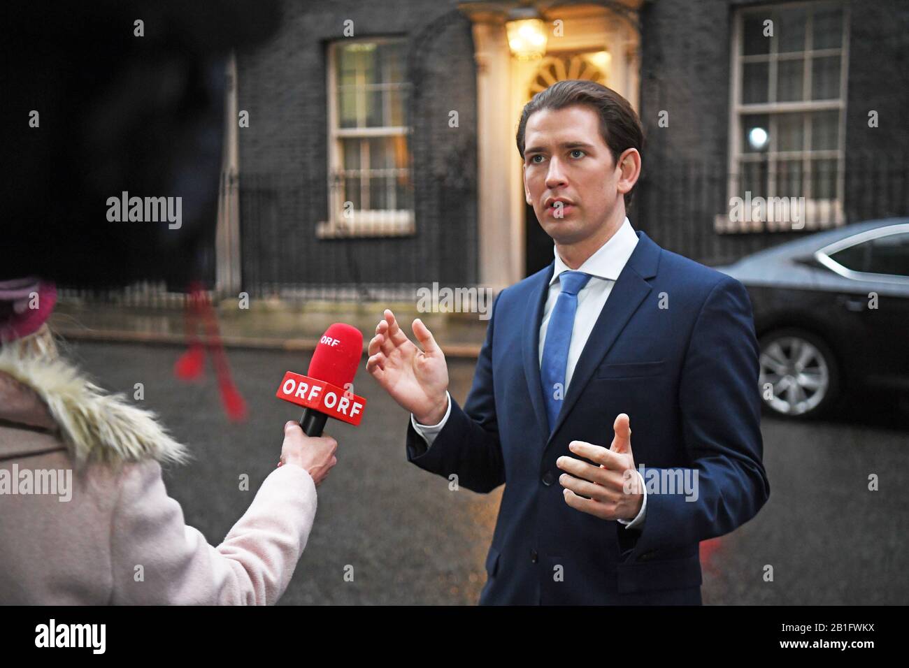 Austrian Chancellor Sebastian Kurz speaks to the media after meeting ...