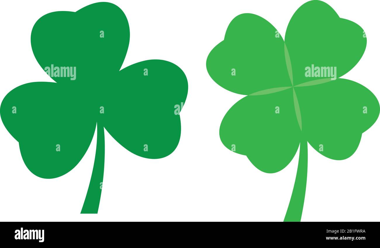 vector illustration of a shamrock and a clover. St' Patrick's day lucky ...
