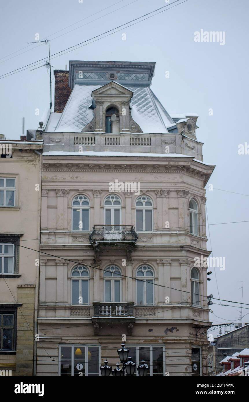Historical Buildings in Lviv Stock Photo - Alamy
