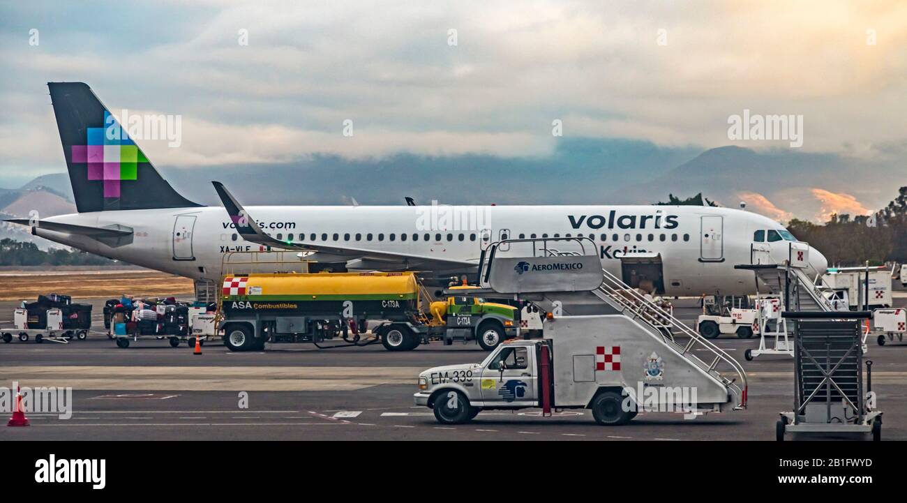 Oaxaca, Mexico - A Volaris jet on the ground at Xoxocotlán ...