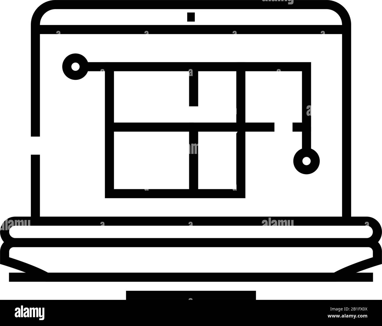 Flat project line icon, concept sign, outline vector illustration ...