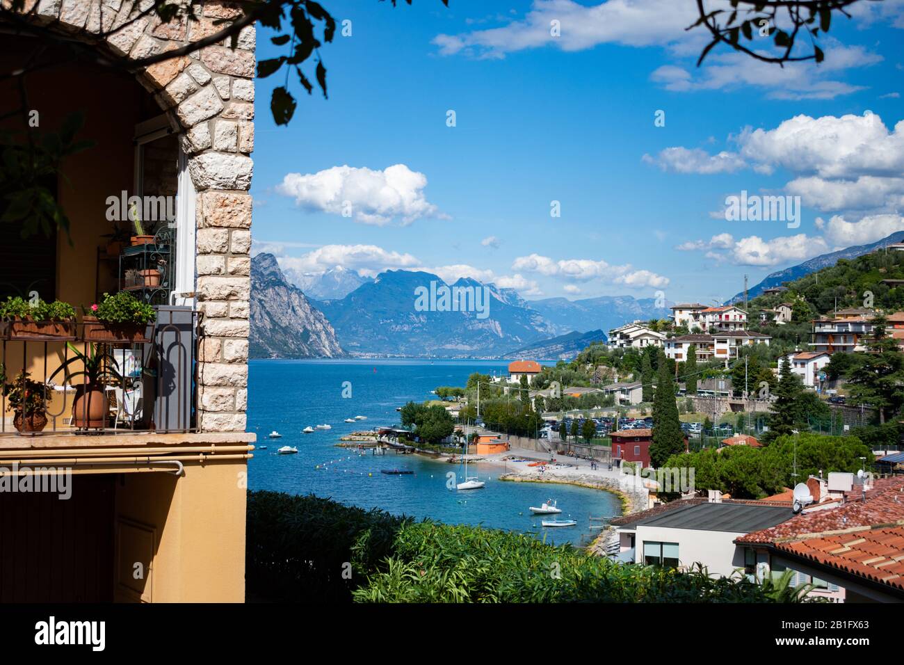 Mediterranean landscape of an small italian village at the seaside ...