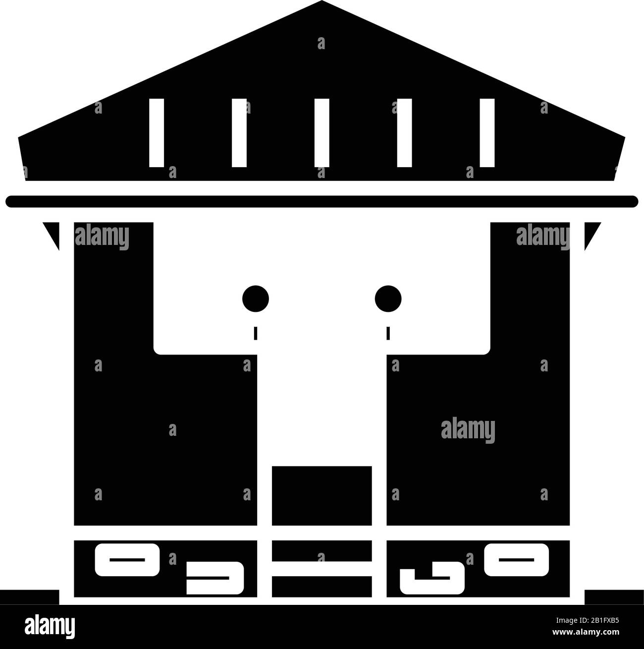 Additional house black icon, concept illustration, vector flat symbol ...