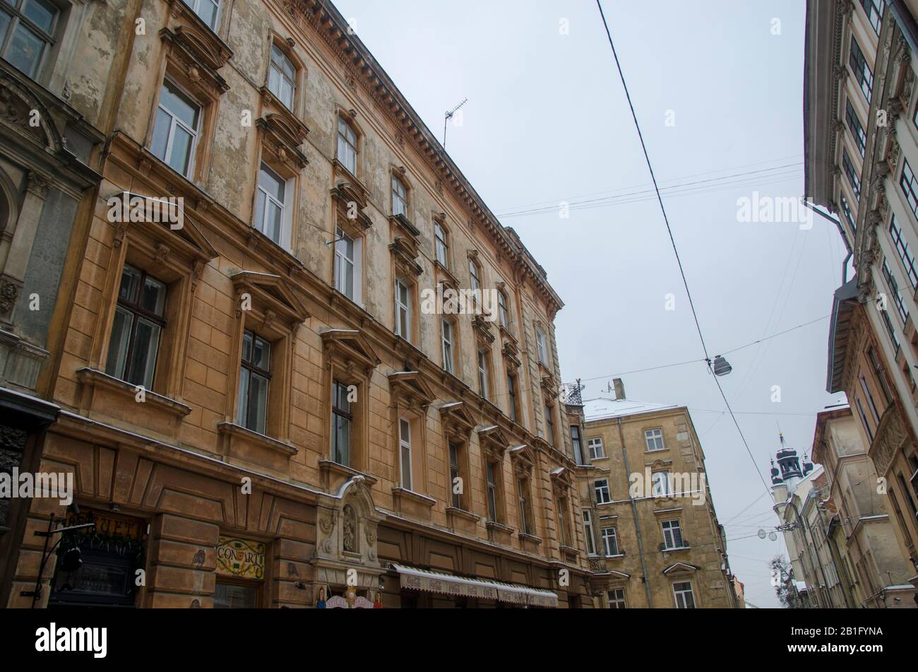 Historical Buildings in Lviv Stock Photo - Alamy